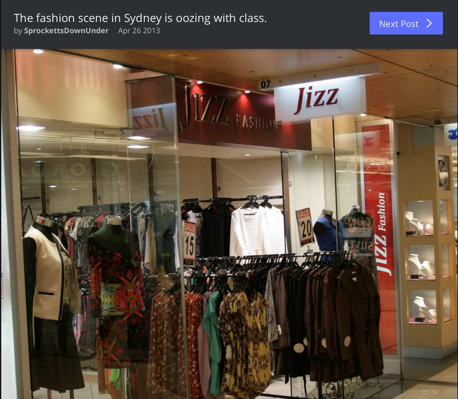 Jizz Fashion Store Leaves The Internet With Loads Of Jokes